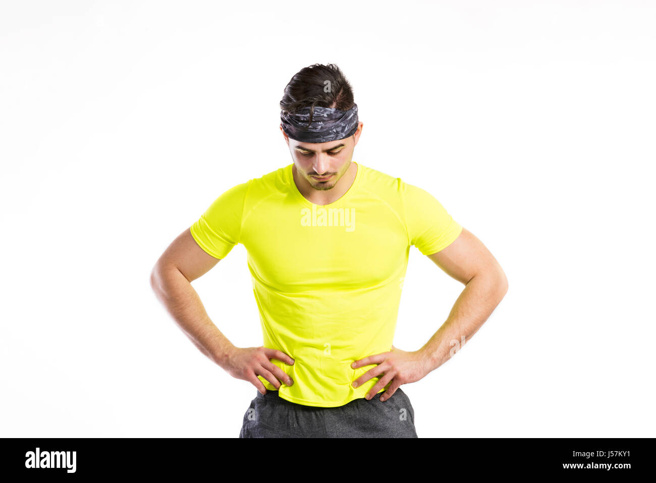 Young sportsman in yellow hi-res stock photography and images - Alamy