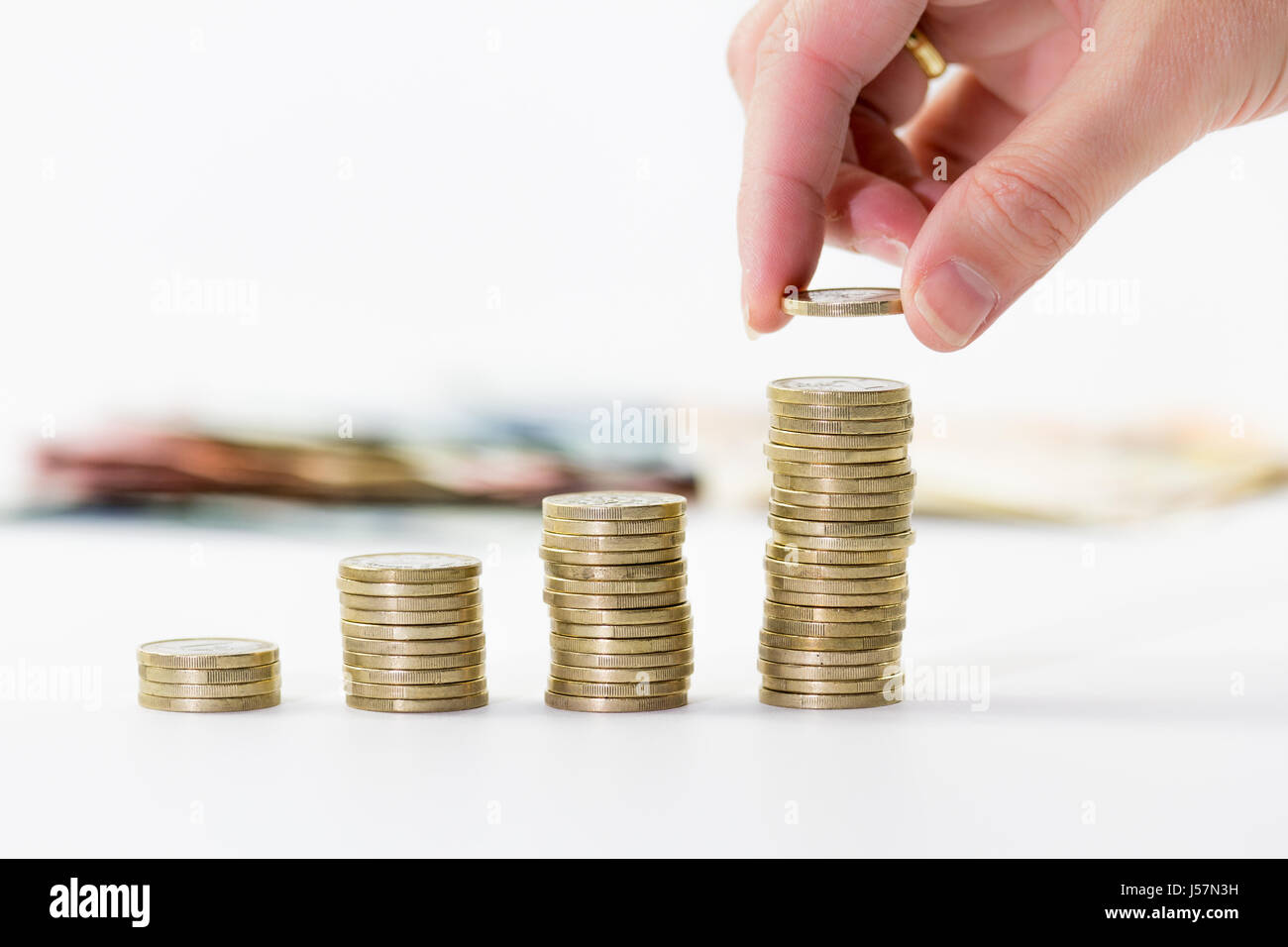 Female hand stack hi-res stock photography and images - Alamy