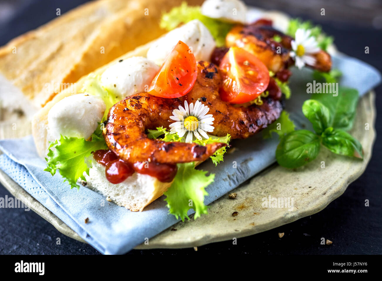 Open prawn sandwich hi-res stock photography and images - Alamy
