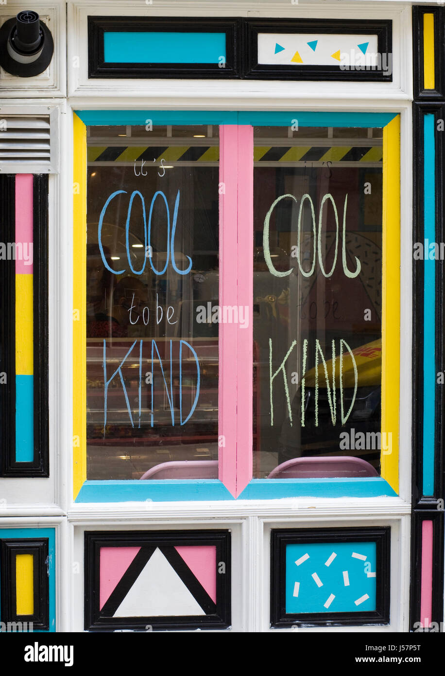 Cool to be kind, colourful shop facade Stock Photo - Alamy