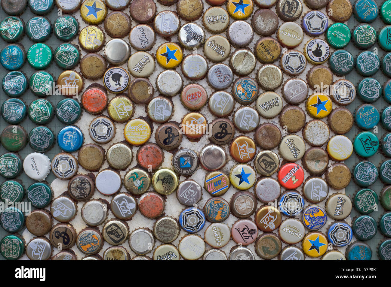 Assorted bottle caps Stock Photo - Alamy