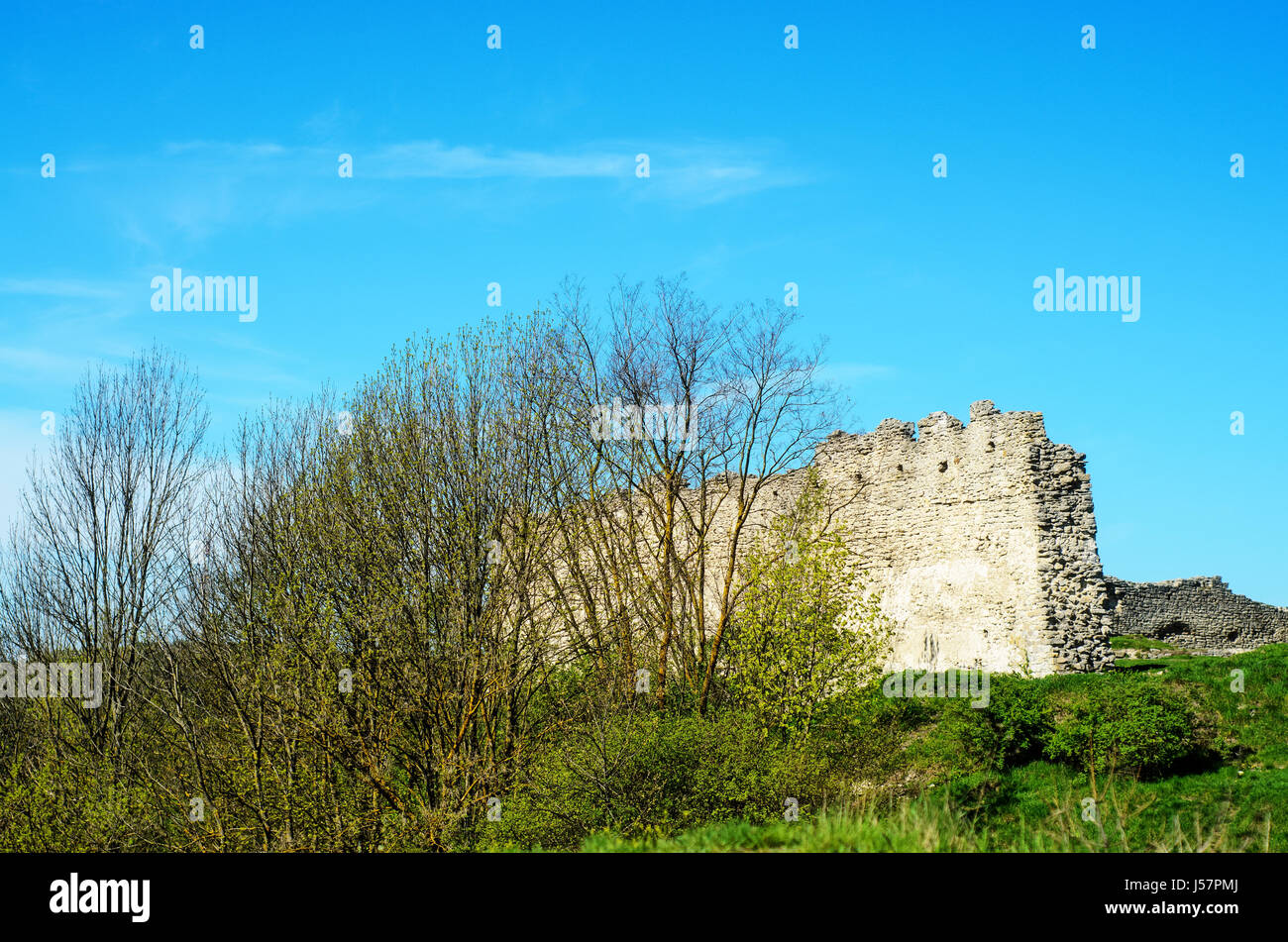 Ruin of medieval stone wall Kremenets, Ukraine Stock Photo - Alamy