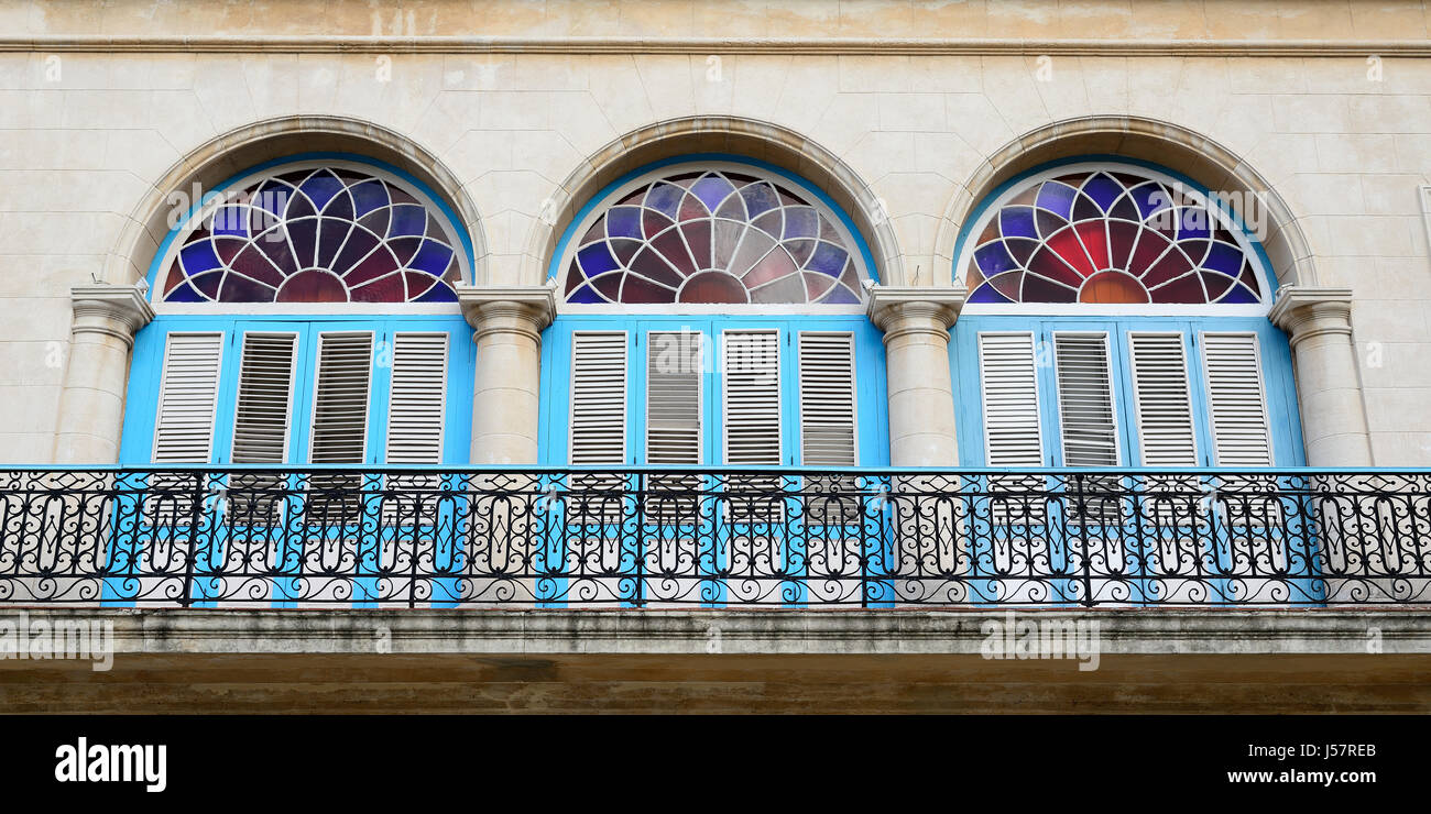 Old Havana downtown architectural detail, window - Havana, Cuba Stock ...