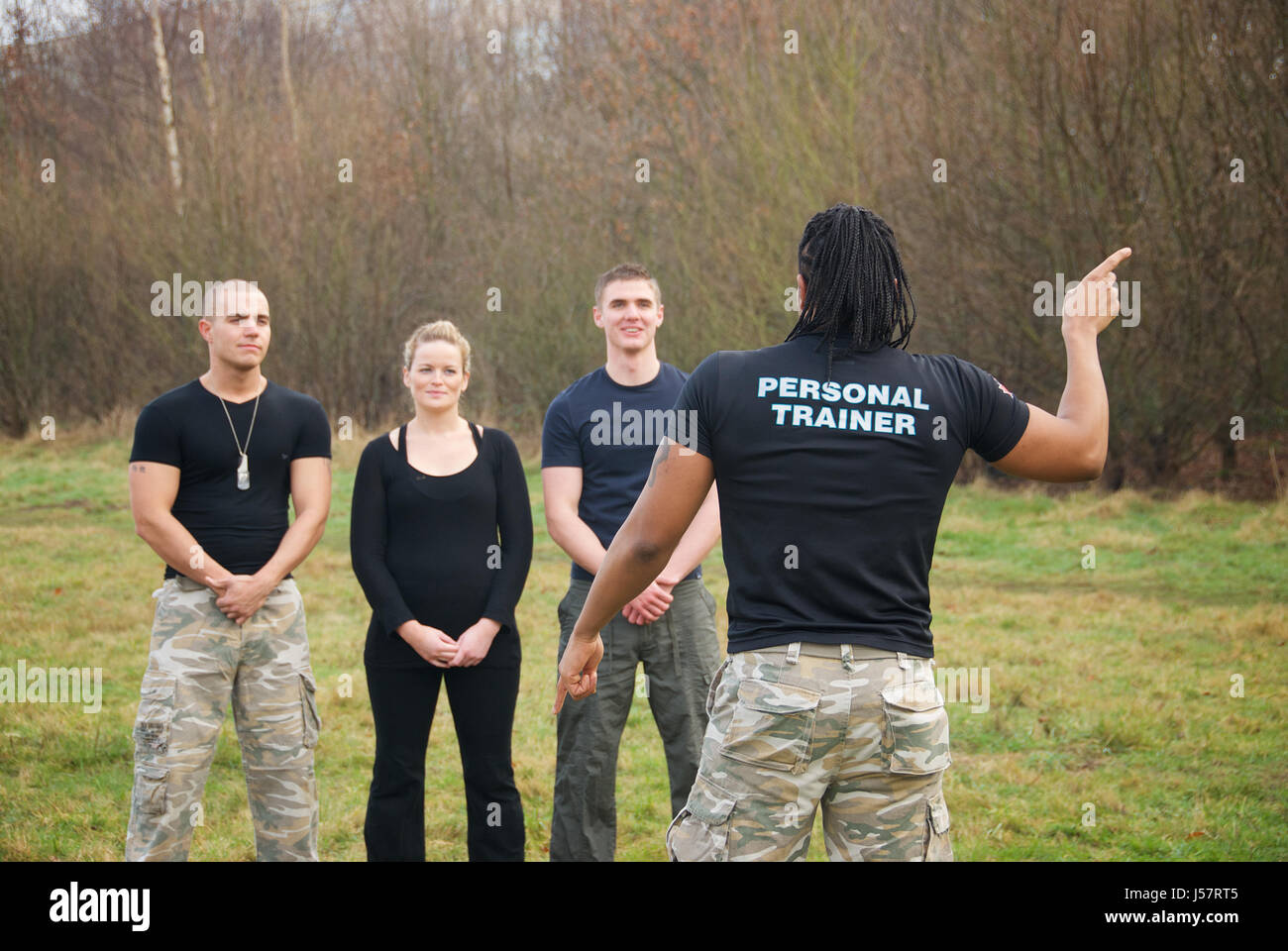 Training at an outdoor boot camp Stock Photo - Alamy