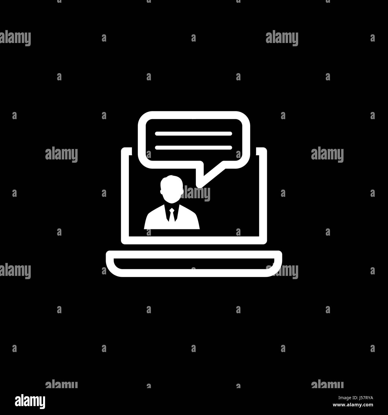 Online Consulting Icon. Business Concept. Flat Design Stock Vector ...