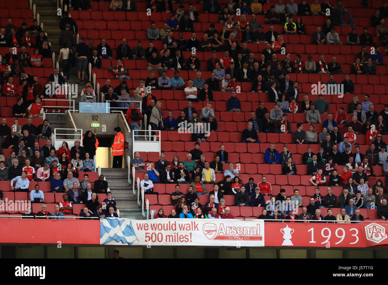 Empty seats in the Arsenal stands during the Premier League match at ...
