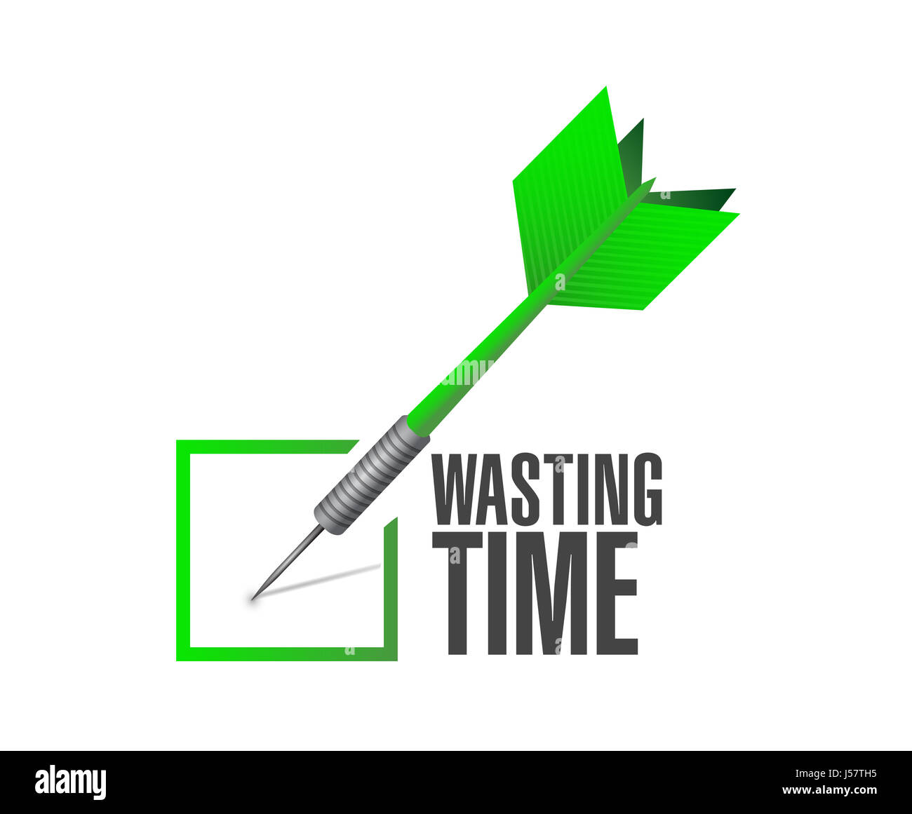 Wasting time check dart sign concept illustration isolated over white ...