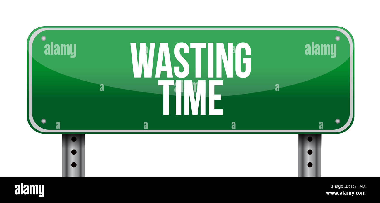Wasting time sign concept illustration isolated over white Stock Photo ...