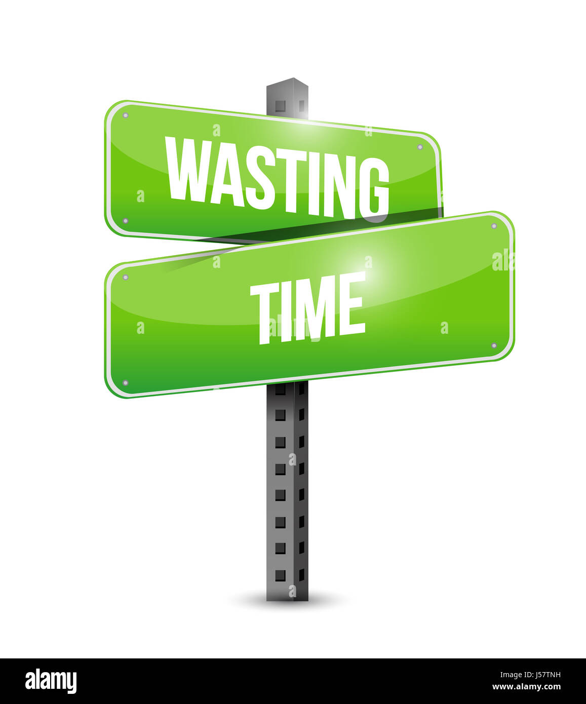 Wasting time street sign concept illustration isolated over white Stock ...
