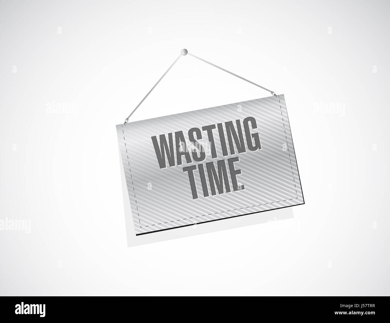 Wasting time hanging banner sign concept illustration isolated over ...