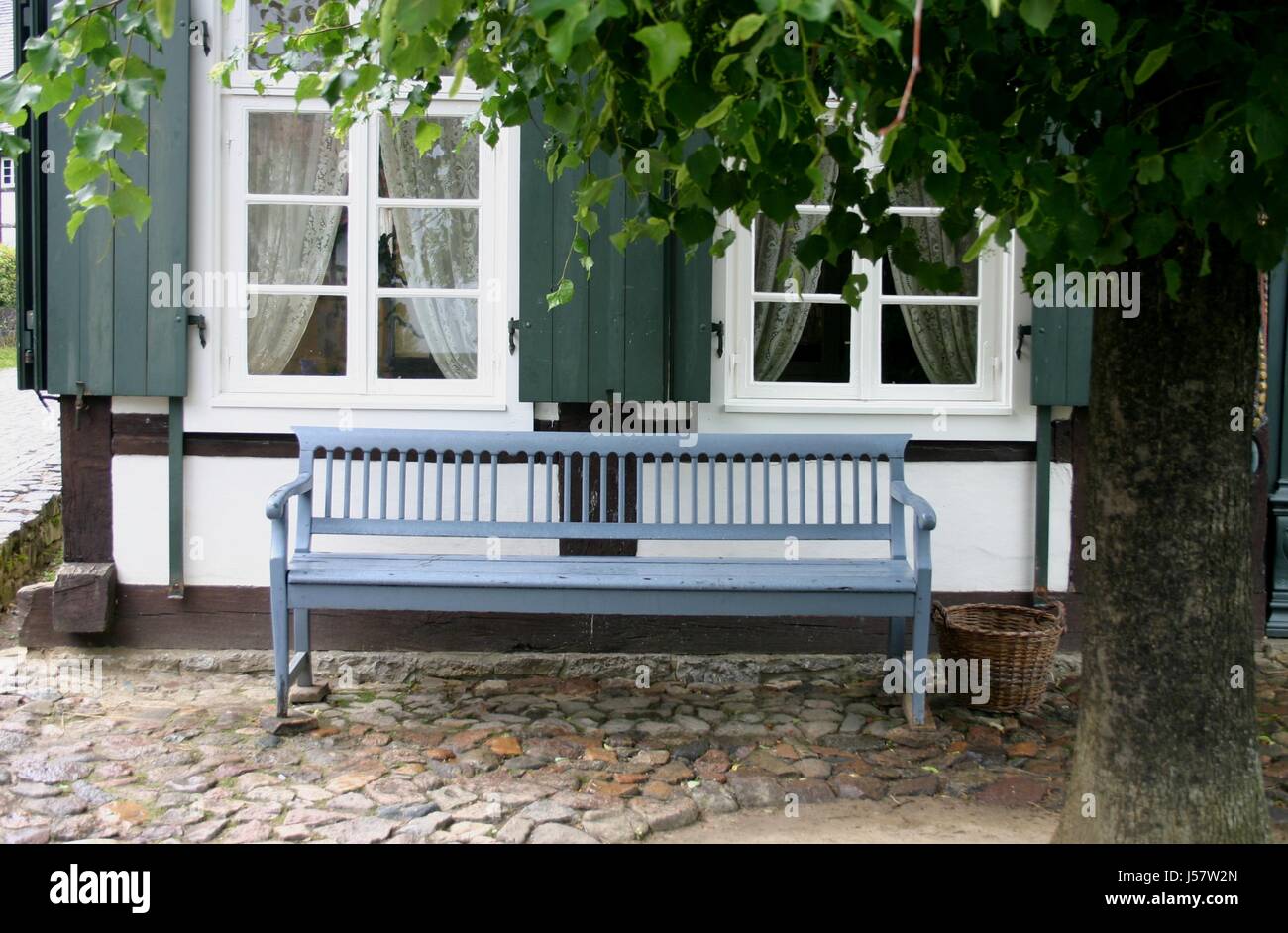 tree window porthole dormer window pane basket yard farmhouse shutters ...