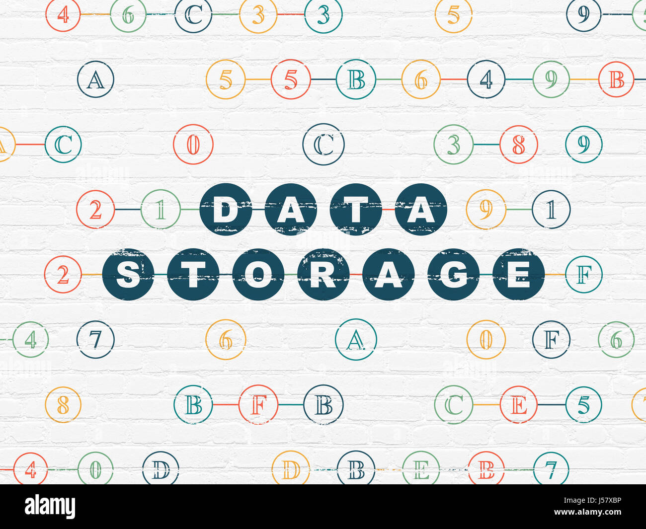 Information concept: Data Storage on wall background Stock Photo - Alamy
