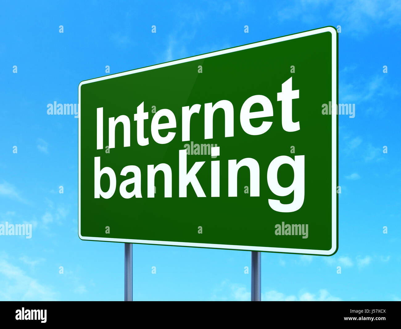 Money concept: Internet Banking on road sign background Stock Photo - Alamy