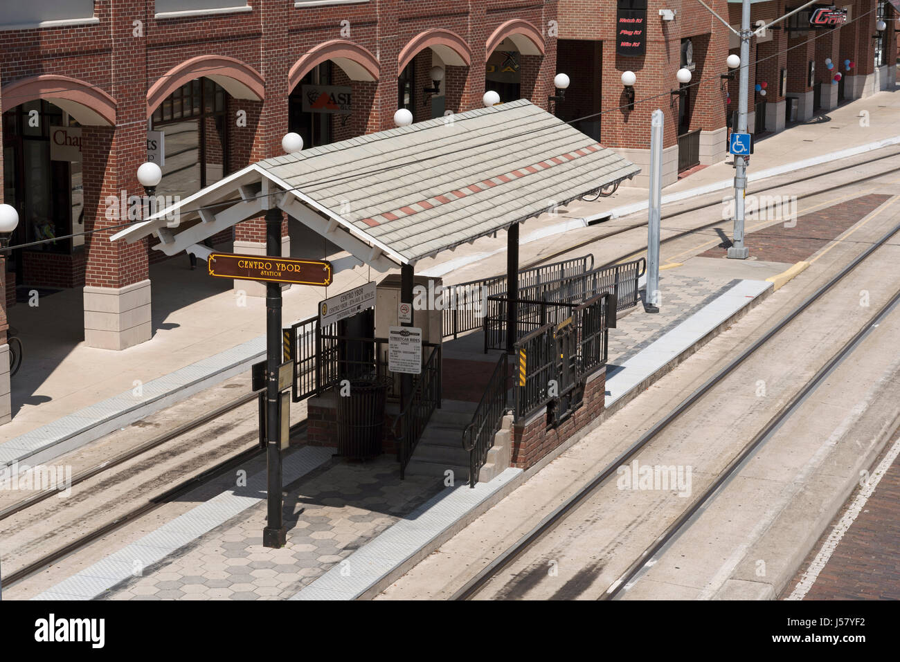 The streetcar stop at Ebor Centro the historic district of Tampa ...