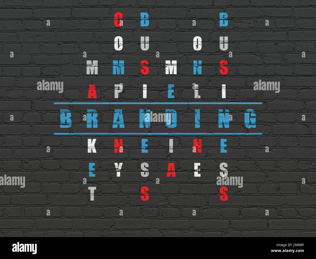 Advertising concept: Branding in Crossword Puzzle Stock Photo - Alamy