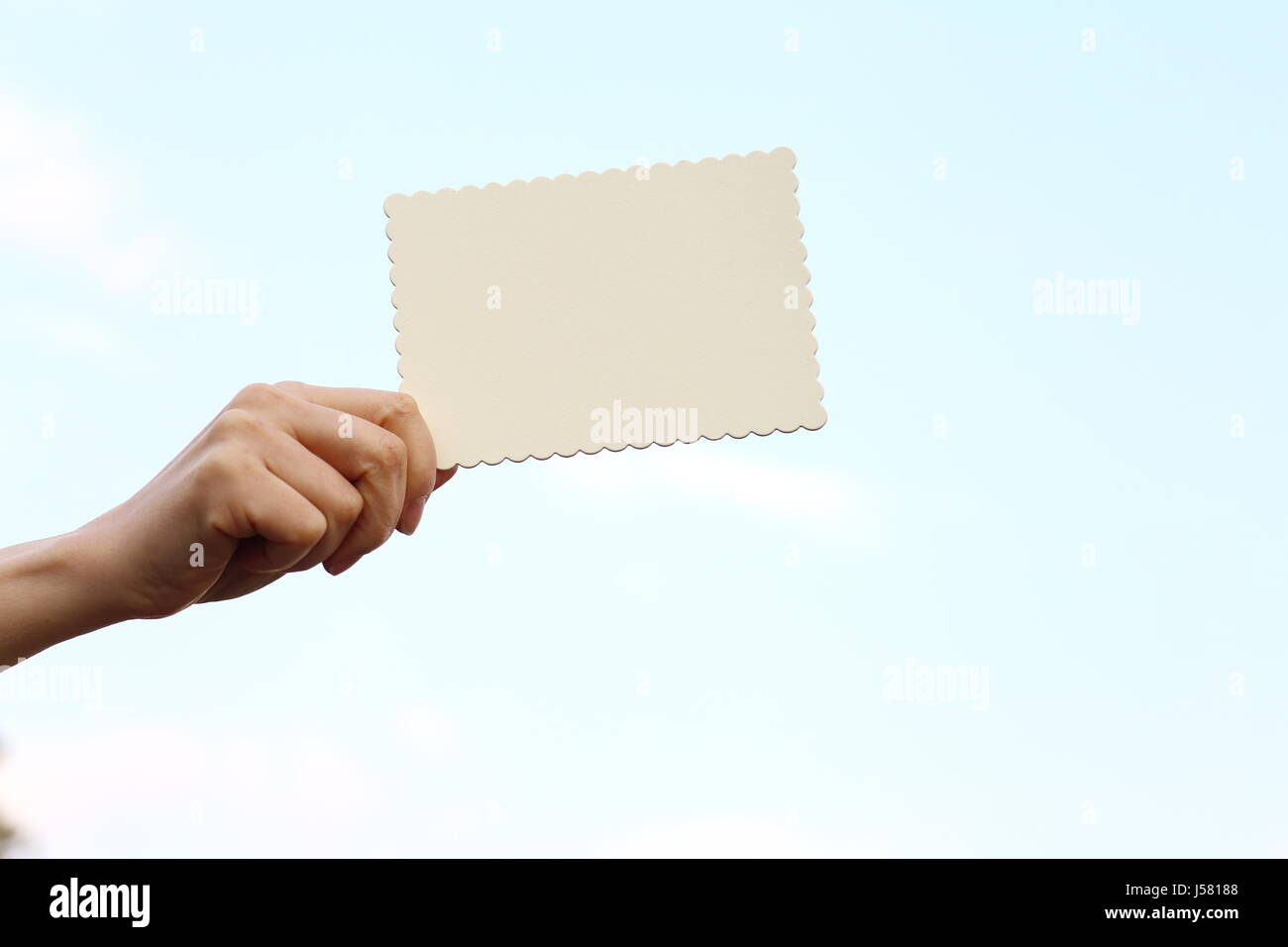 Woman Hand Holding Message Board Stock Photo - Alamy