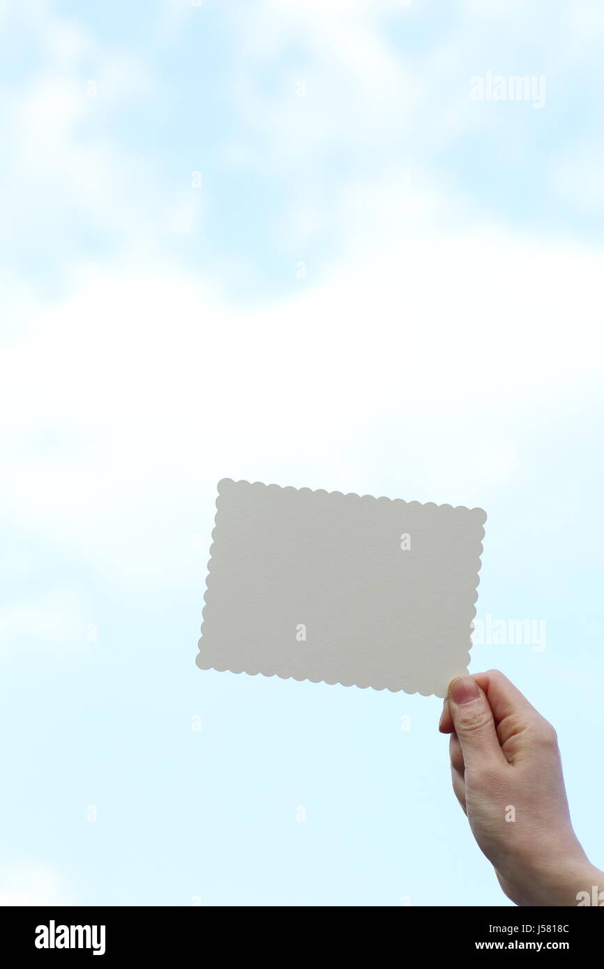 Woman Hand Holding Message Board Stock Photo - Alamy