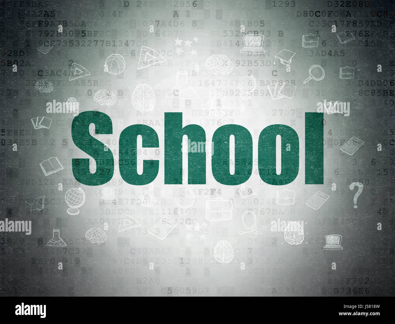 Learning concept: School on Digital Data Paper background Stock Photo ...
