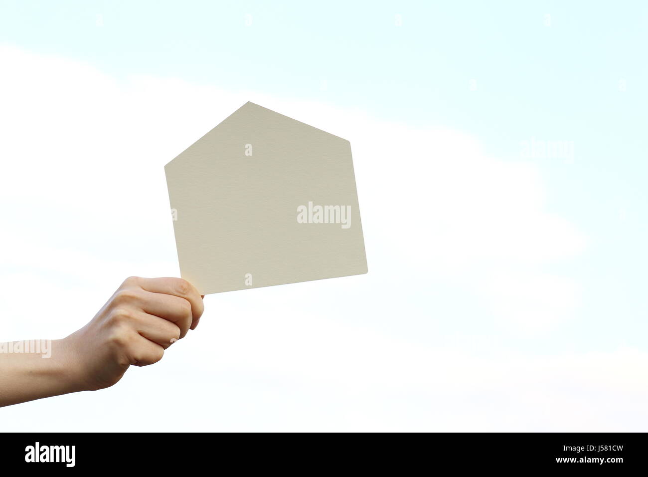 Woman Hand Holding Message Board Stock Photo - Alamy