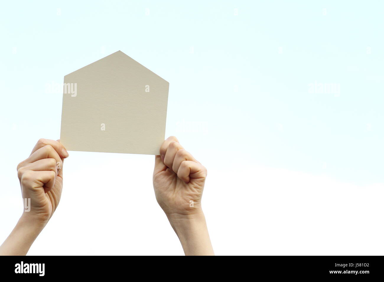 Woman Hand Holding Message Board Stock Photo - Alamy