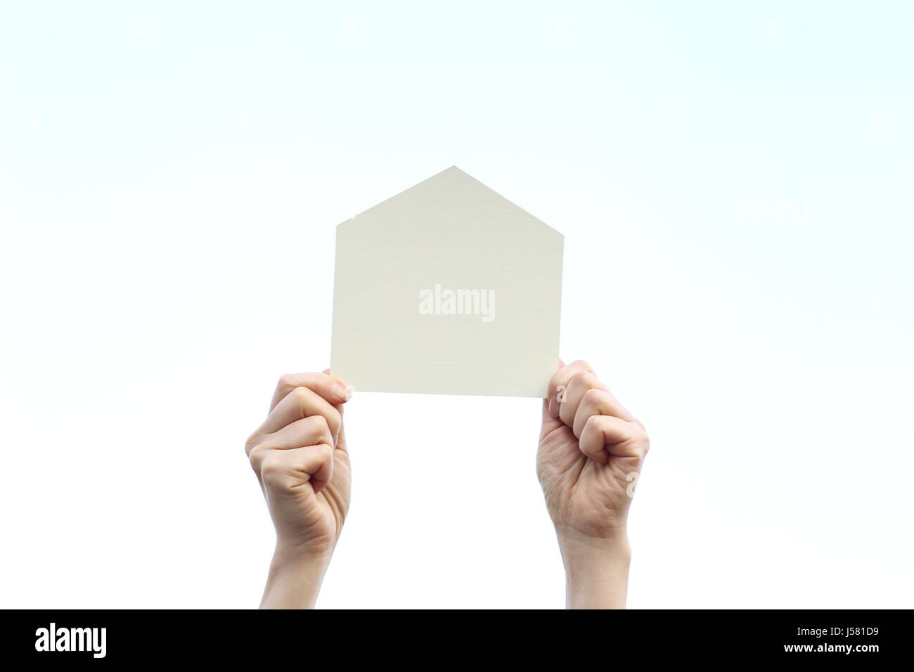 Woman Hand Holding Message Board Stock Photo - Alamy