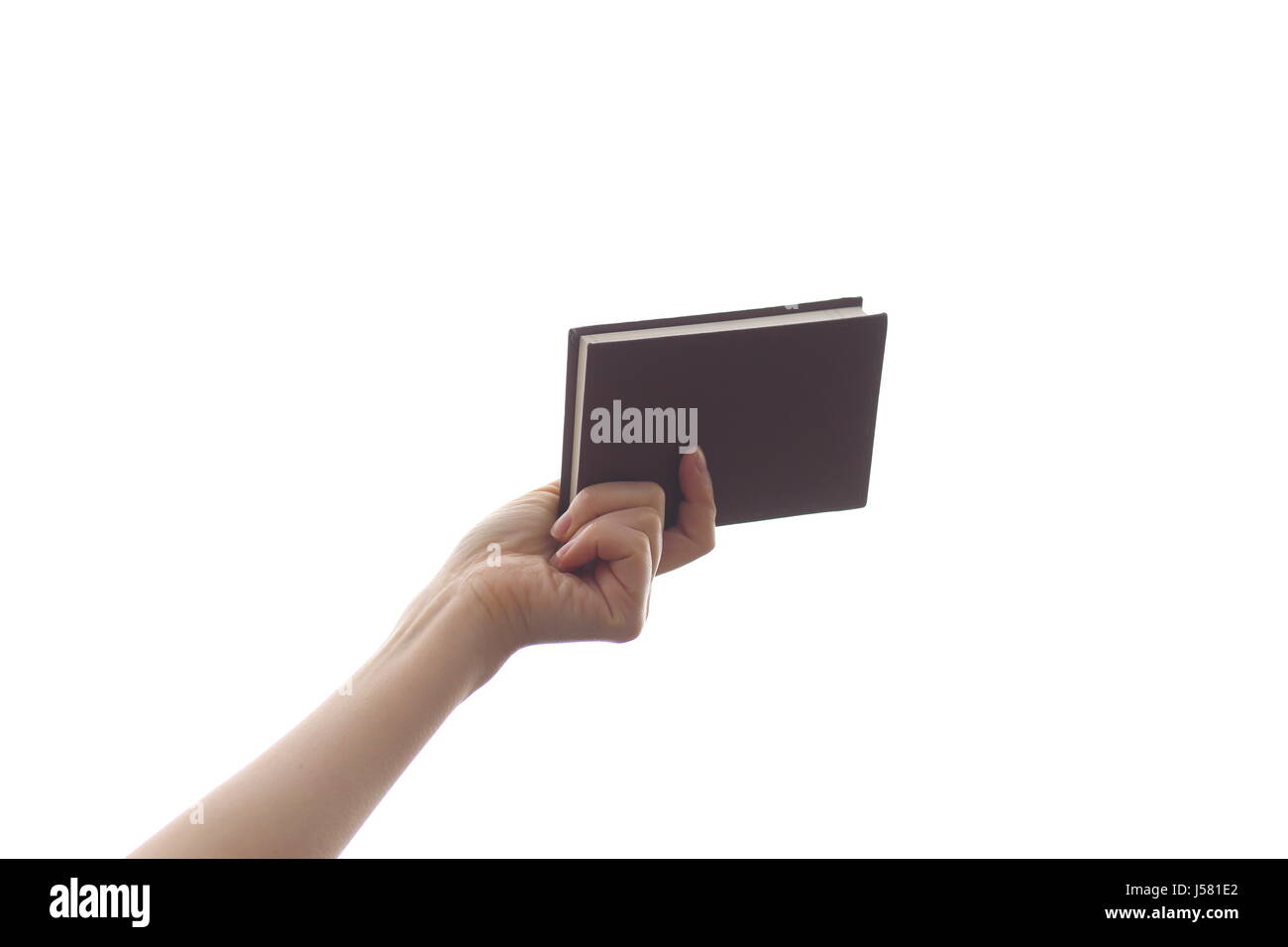 Woman Hand Holding Notebook Stock Photo - Alamy