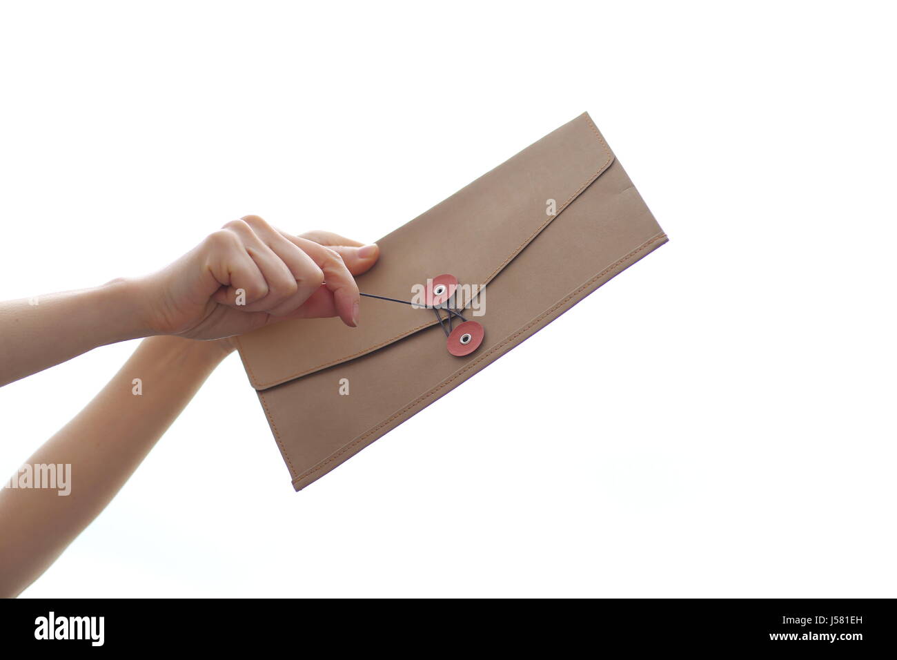 Woman Hand Holding Envelope Stock Photo - Alamy