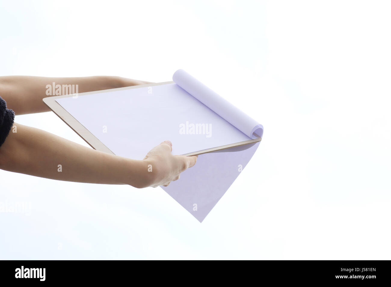 Woman Hand Holding Message Board Stock Photo - Alamy