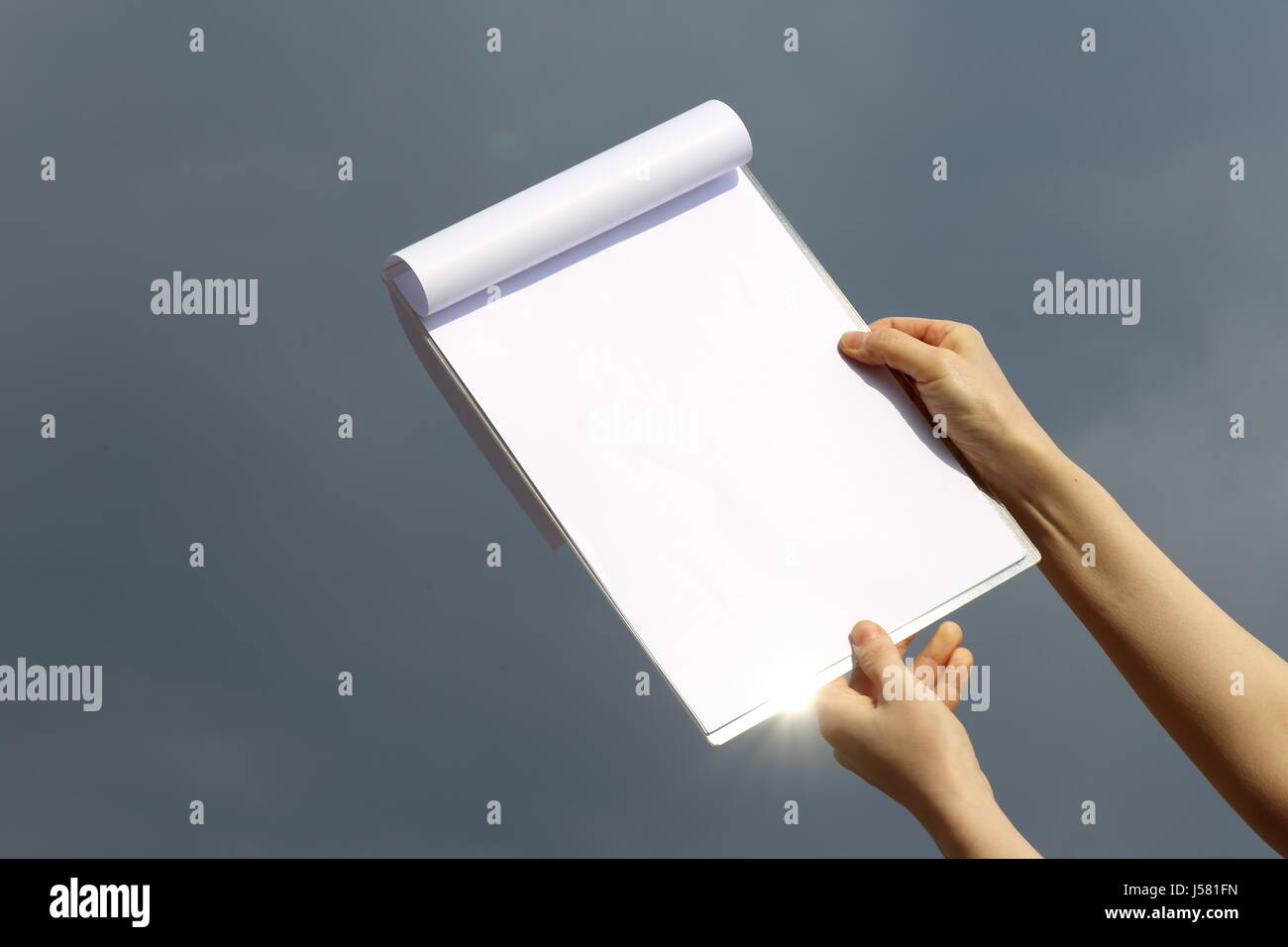 Woman Hand Holding Message Board Stock Photo - Alamy