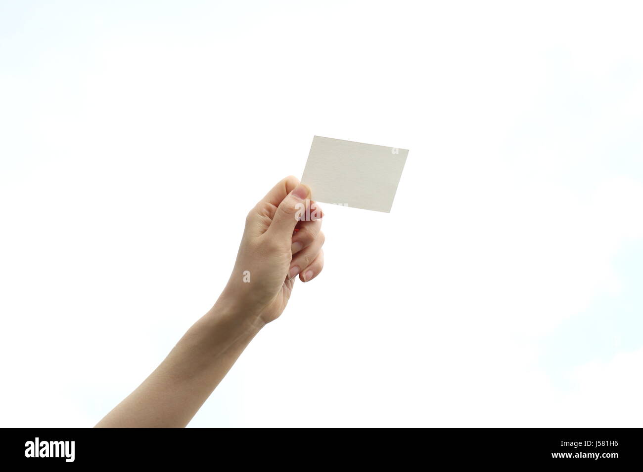 Woman Hand Holding Card Stock Photo - Alamy