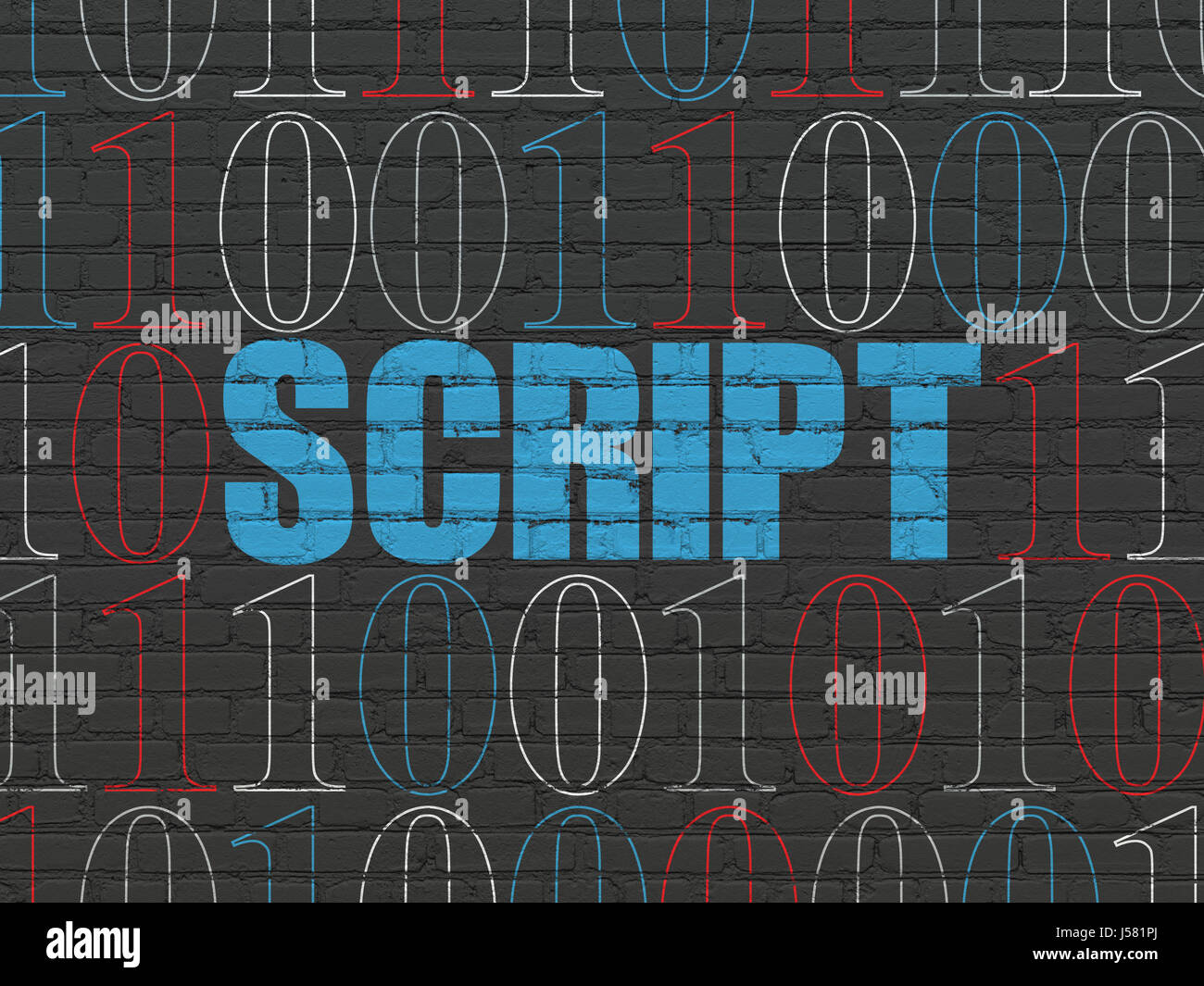Software concept: Script on wall background Stock Photo - Alamy