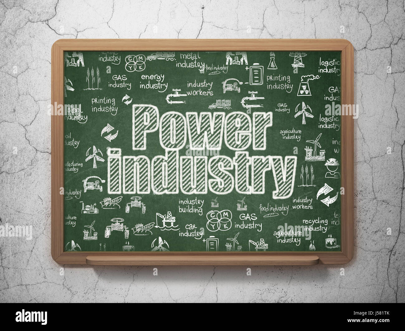 Industry concept: Power Industry on School board background Stock Photo ...