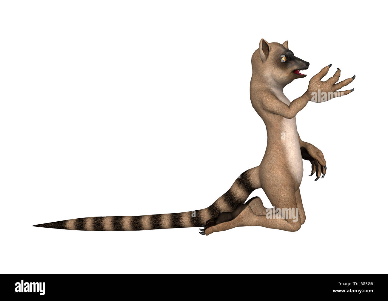 3D rendering of a cartoon lemur isolated on white background Stock ...