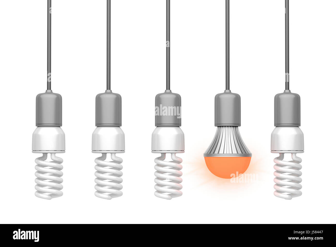 Light bulb among other bulbs hi-res stock photography and images - Alamy