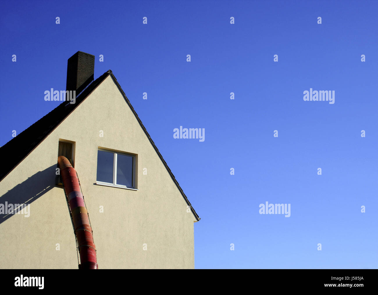 blue house building build window porthole dormer window pane ...