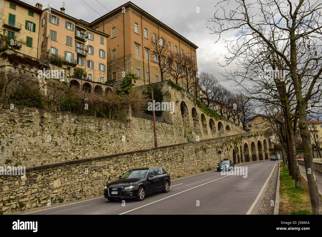 Bergamo upper city street view hi-res stock photography and images - Alamy