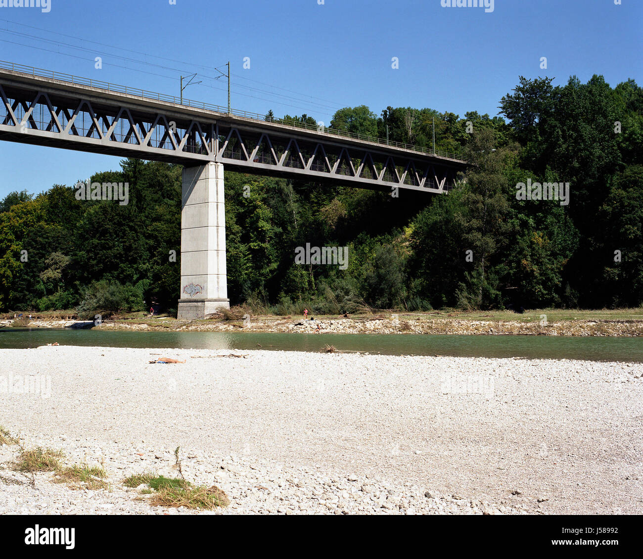 historical bridge bavaria munich bridge building bank of a river river ...