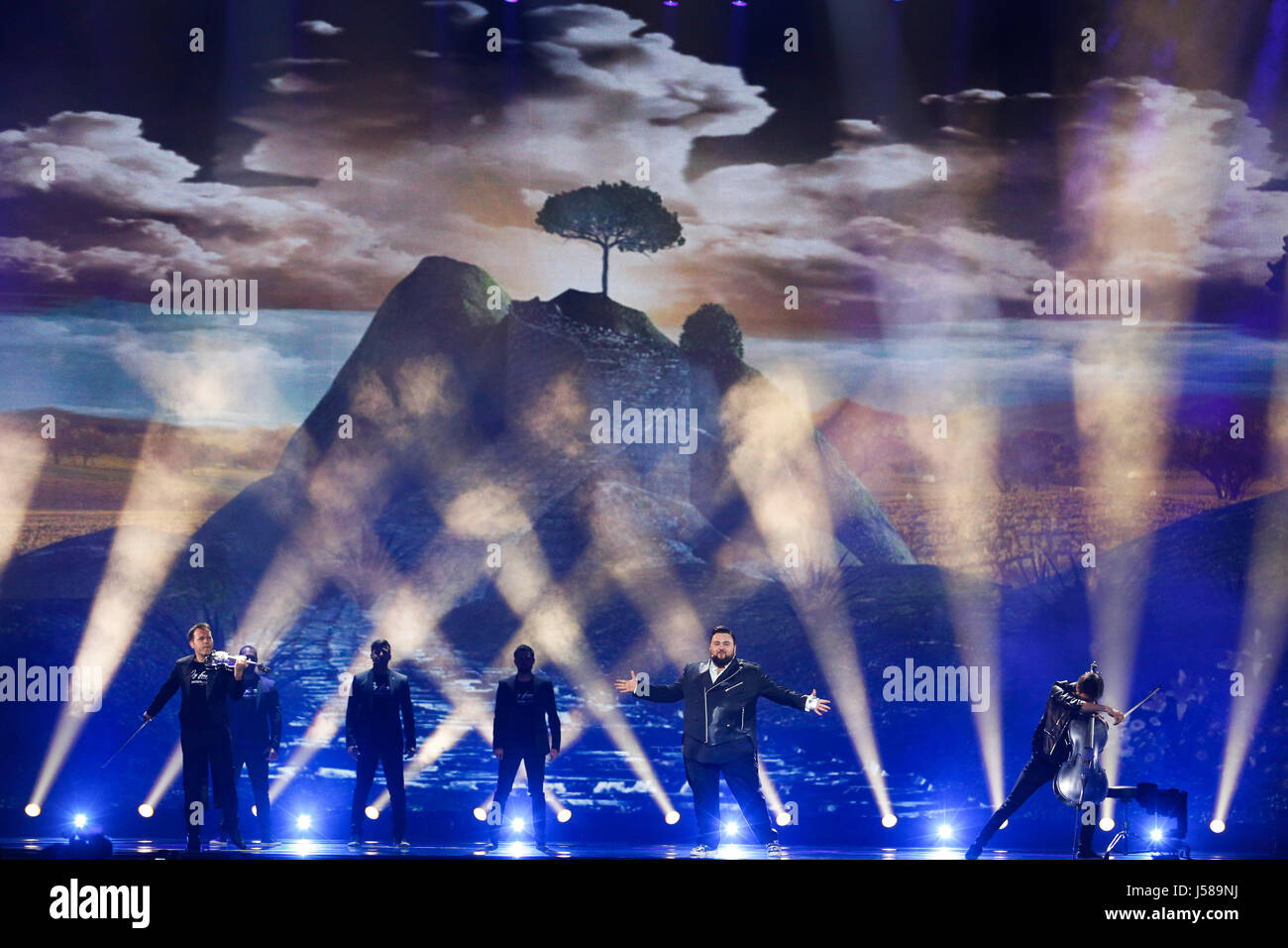 KYIV, UKRAINE - MAY 12, 2017: Jacques Houdek from Croatia at the Grand ...