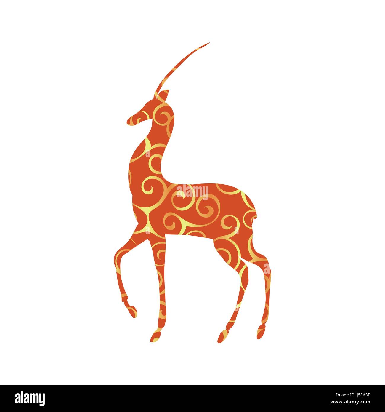 Yellow antelope Stock Vector Images - Alamy