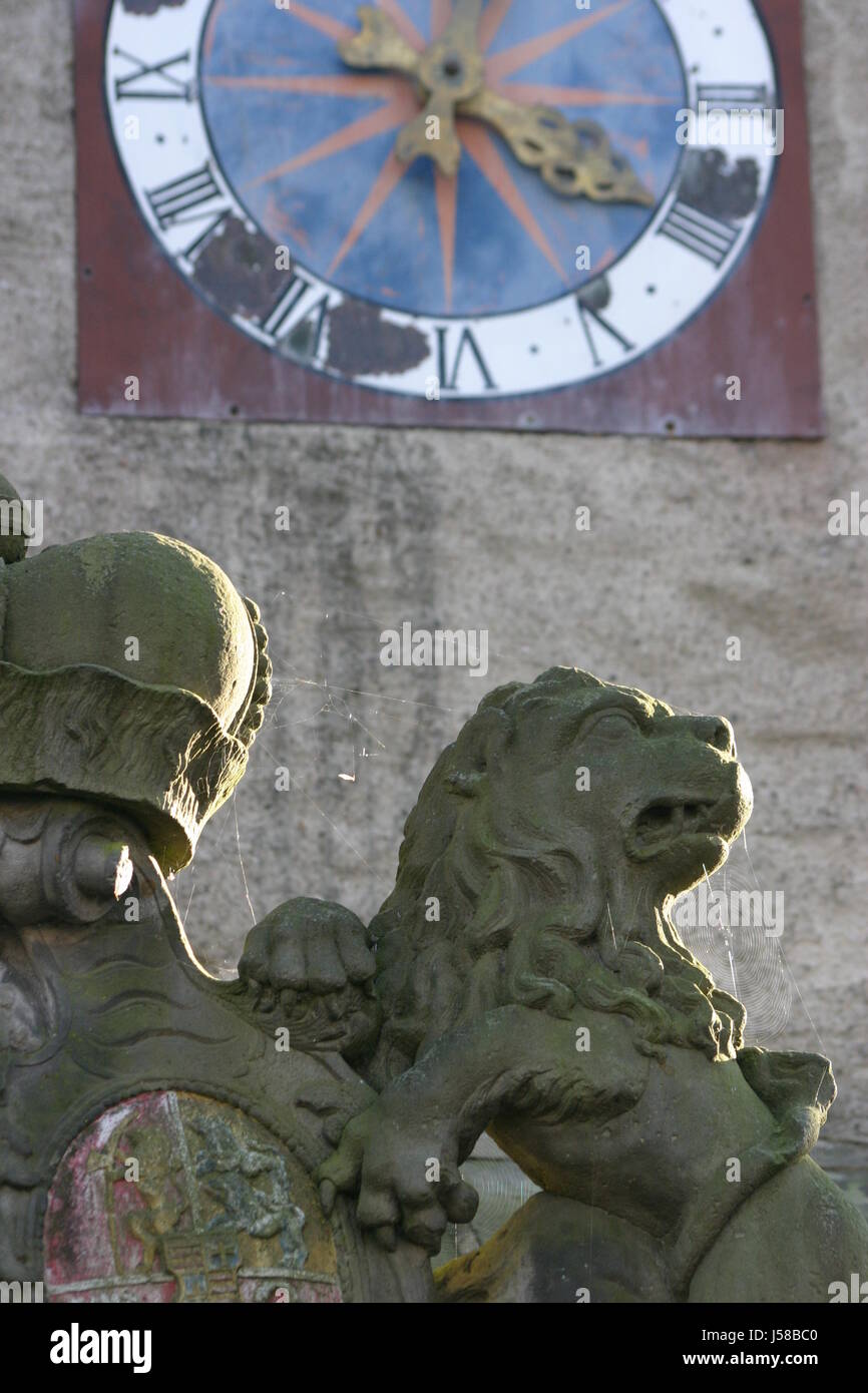 clock tower with lion Stock Photo - Alamy