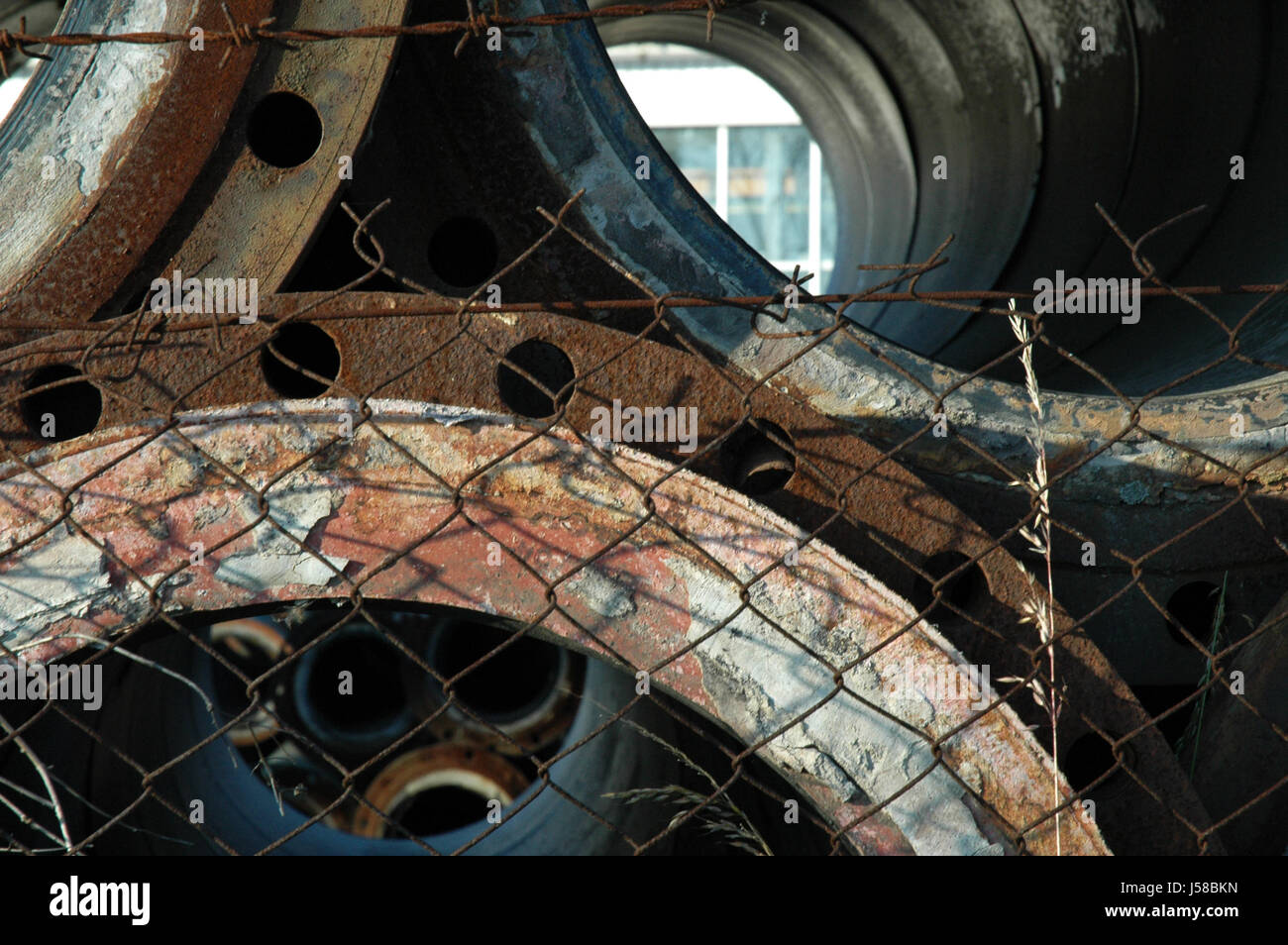 brown brownish brunette blank european caucasian fence rust stack ...