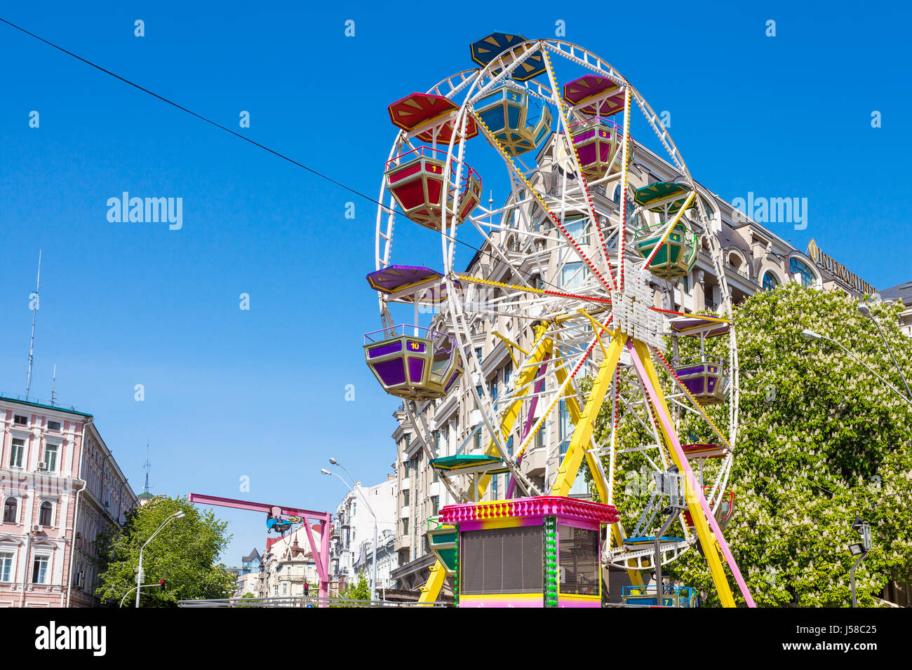 KIEV, UKRAINE - MAY 5, 2017: little amusement park on St Michael's ...