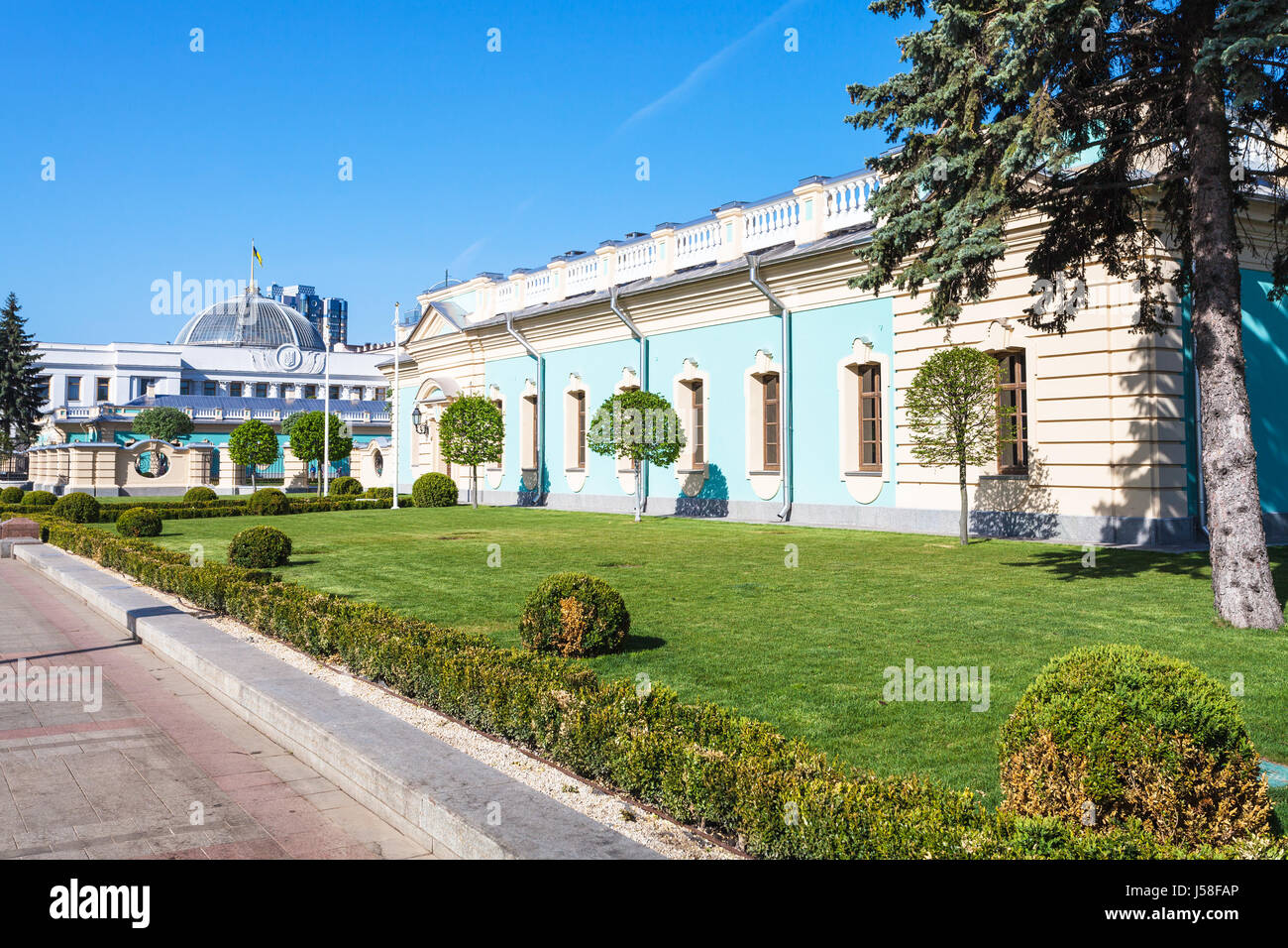 travel to Ukraine - view of wing of Mariyinsky Palace and Verkhovna ...
