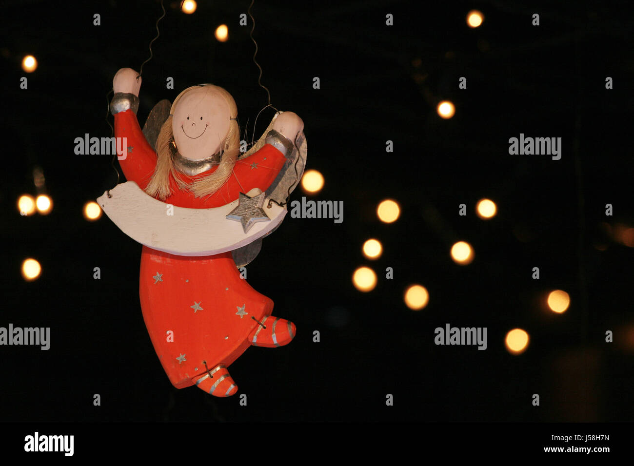 lights angel angels decoration starry sky orange banner fly flies flys ...