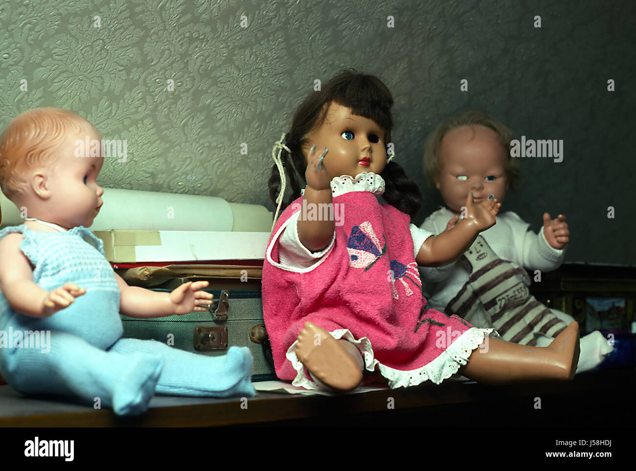 toy dolls doll nostalgic old-fashioned worn outdated anachronistic toys ...