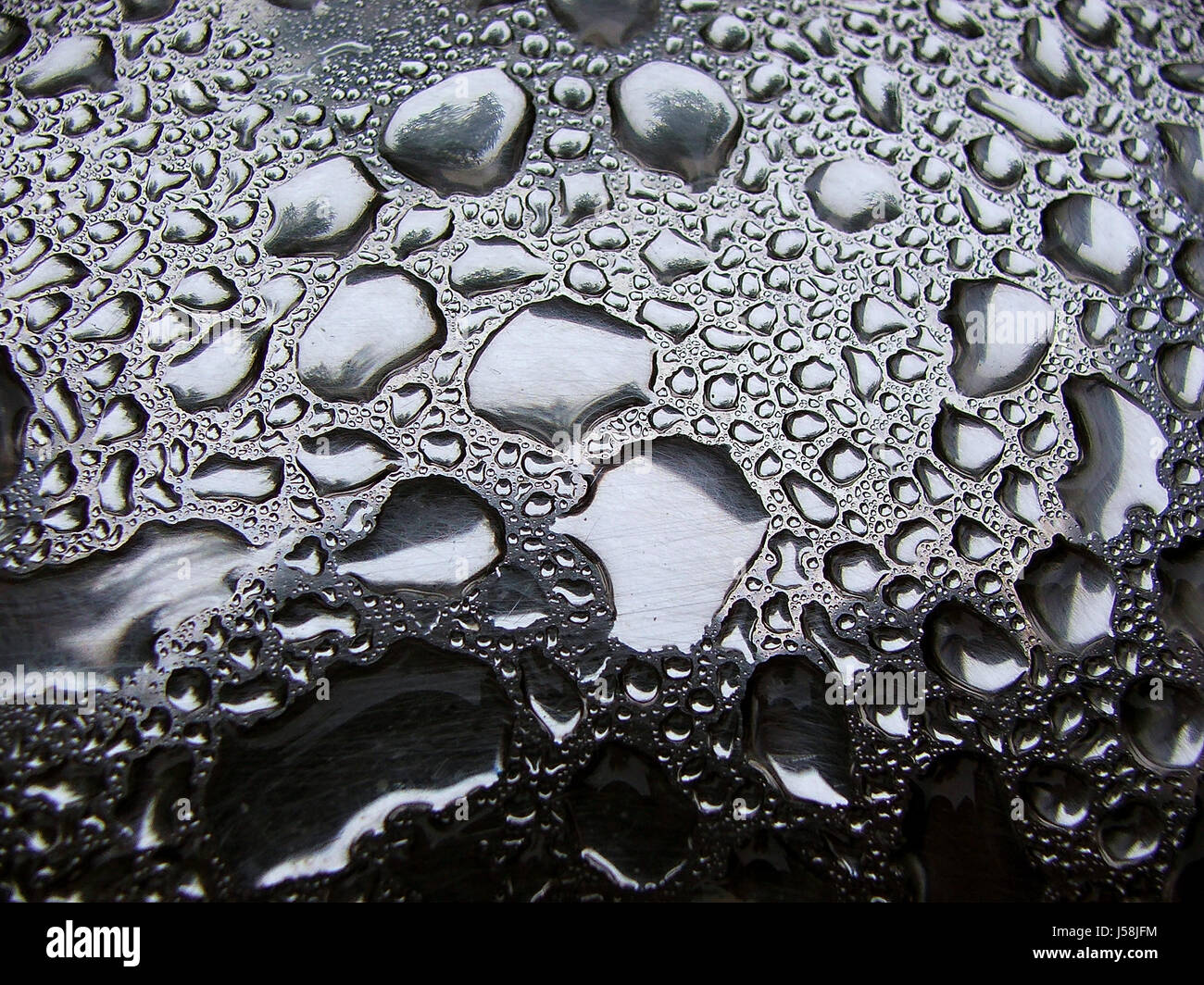 detail condensed water mirroring metal wet dew mirror reflections ...