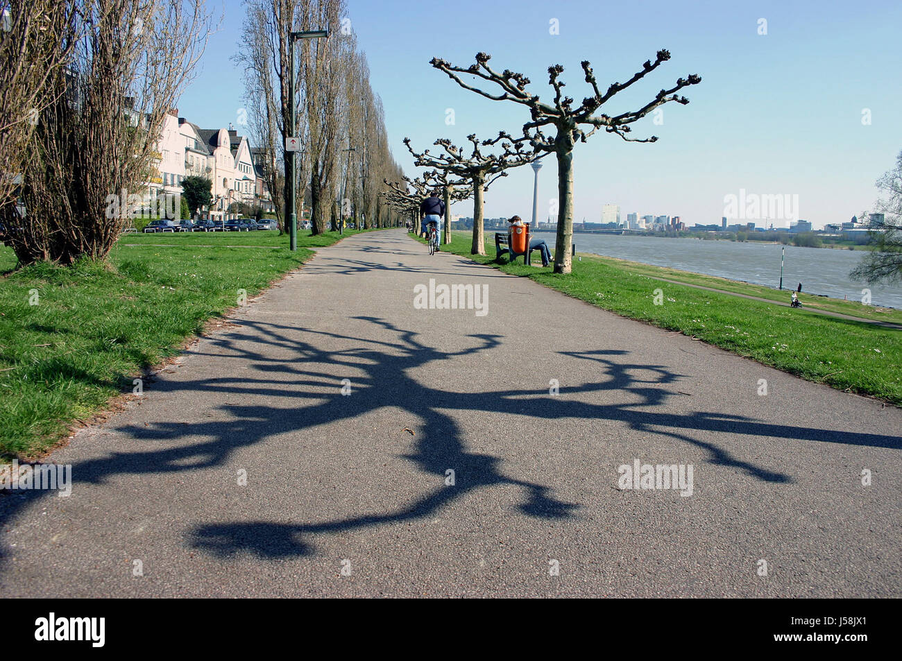 rhine promenade dusseldorf ii Stock Photo - Alamy