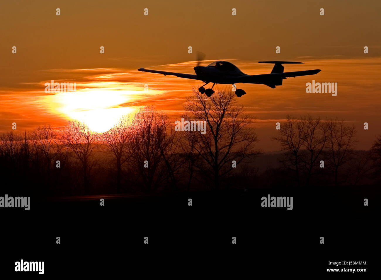 flight sunset landing sports airplane aircraft aeroplane plane airplane ...