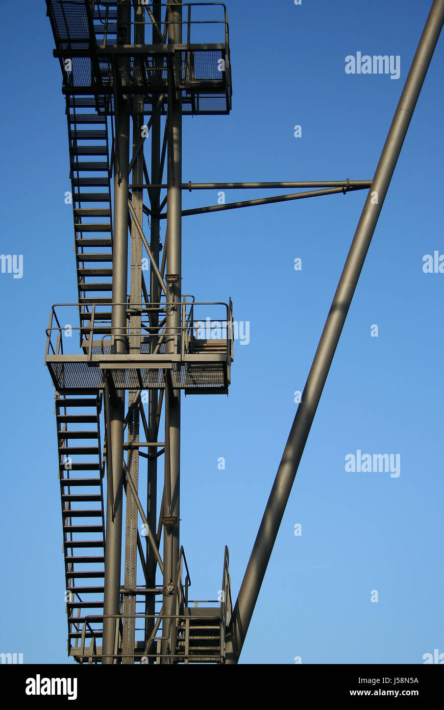 stairs steel railing ascent strutting descent crane steps step tier ...