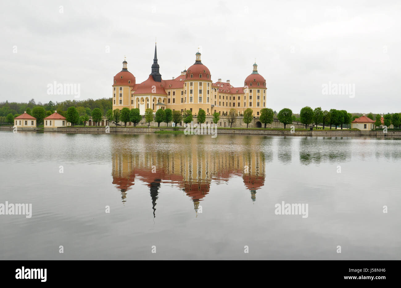 Moritzburg castle in Germany - view on the castle, on the park and on ...